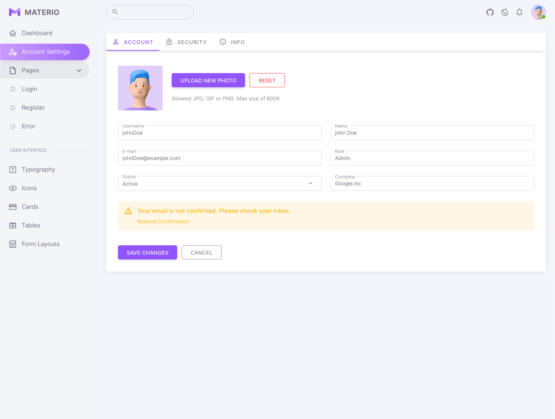 Materio – Vuetify Vuejs Admin Template – Professional Template Kits, built for you