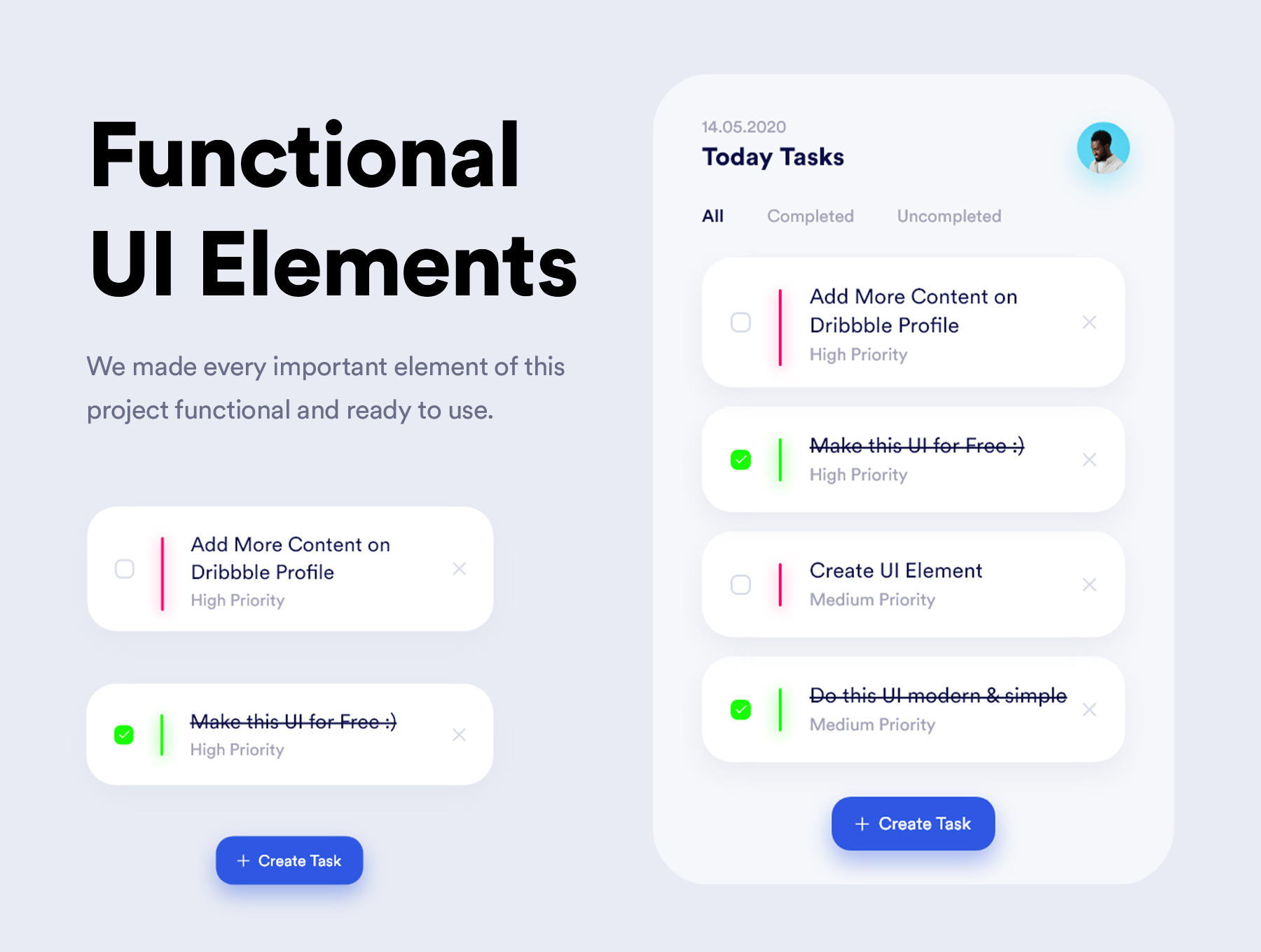 UI Template App – Task List – Professional Template Kits, built for you