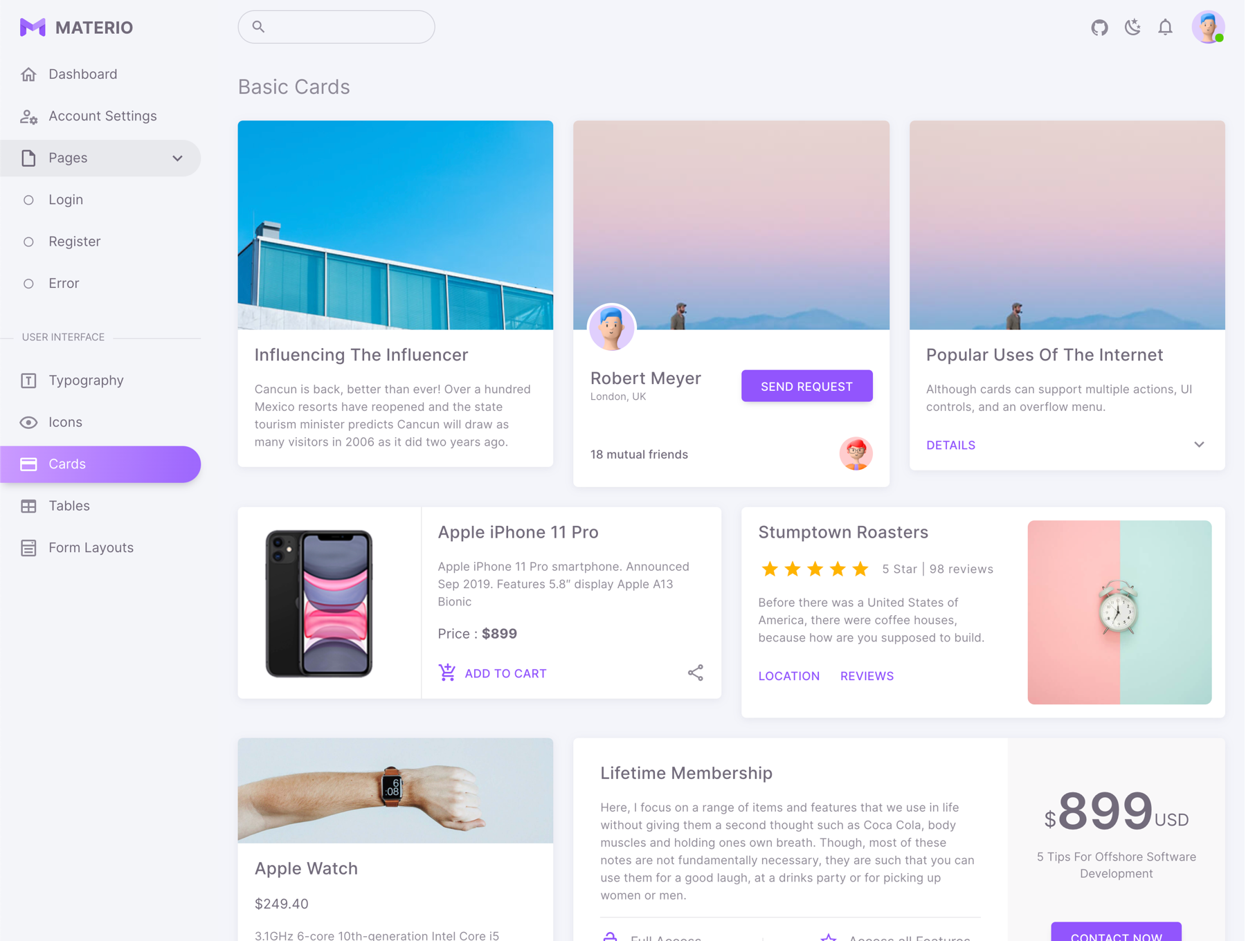 Materio – Vuetify Vuejs Admin Template – Professional Template Kits, built for you