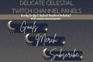Delicate Celestial Twitch Panels – Professional Template Kits, built for you
