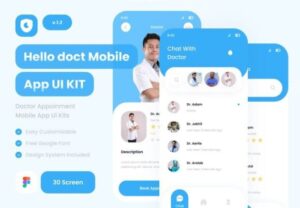 Doctor Mobile App Ui Kits Pro – Professional Template Kits, built for you