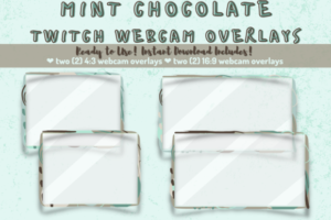 Mint Chocolate Twitch Webcam Overlays – Professional Template Kits ...