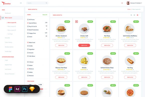 Restaurant User Website and Dashboard UI – Professional Template Kits, built for you