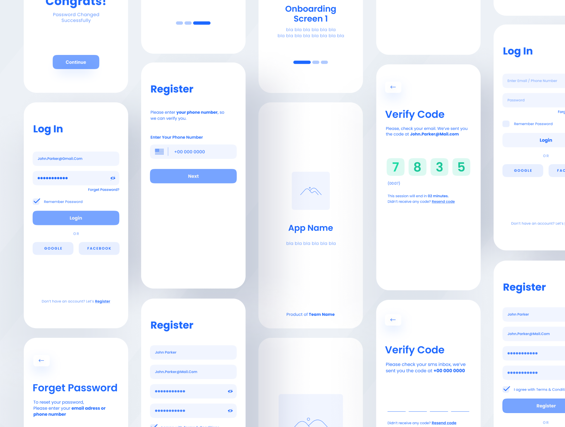 Virefram – A Mid-fidelity App Wireframe UI Kit – Login & Signup Process ...