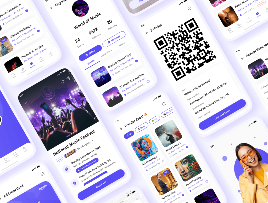 Eveno – Event Booking App UI Kit – Professional Template Kits, built ...