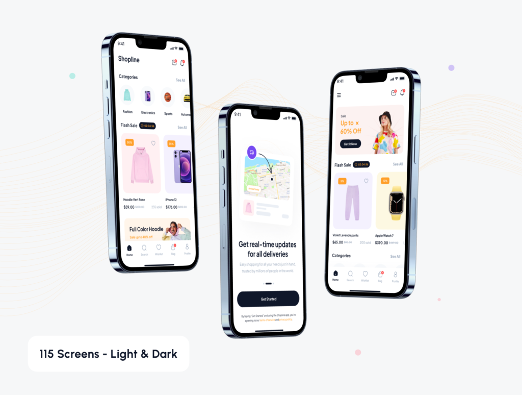 Shopline – e-Commerce Marketplace App UI Kit – Professional Template ...
