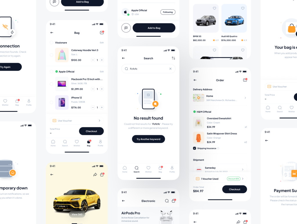 Shopline – e-Commerce Marketplace App UI Kit – Professional Template ...